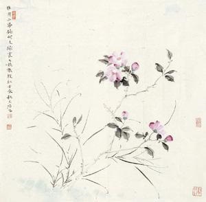 山茶花 镜心 设色纸本 by Wang Fa on artnet