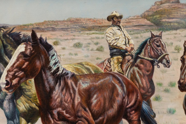 Cowboy and Wild Horses by Gregory Perillo on artnet