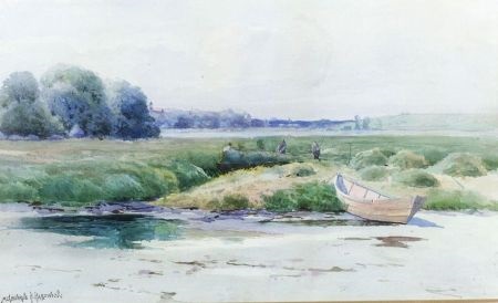 Fisherman at the marshes by Melbourne H. Hardwick on artnet