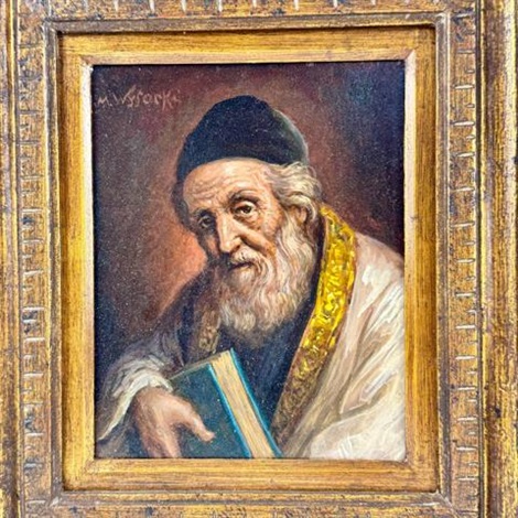 Oil Portrait of a Rabbi by M. Wysocki on artnet