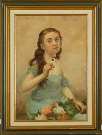 Jeune fille à la fleur by Jan Frans Verhas on artnet