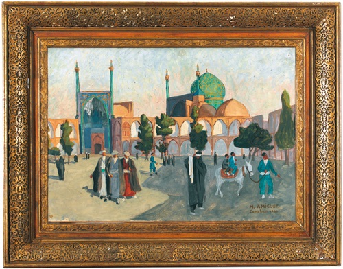 Der belebte Meidan-e Emam Platz in Isfahan by Marcel Amiguet on artnet