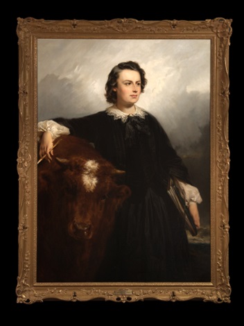 Portrait of Rosa Bonheur with bull by Edouard Louis Dubufe on artnet