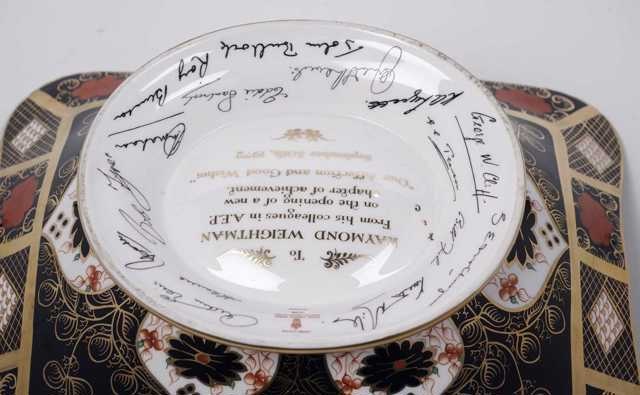 A Commemorative Royal Crown Derby pattern 1128 basket, boxed by Royal ...