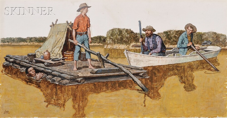 Illustration from Huckleberry Finn by Amos Sewell on artnet