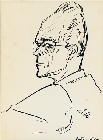 Portrait dAnton Webern 1883 - 1945 by Benedict Fred Dolbin on artnet