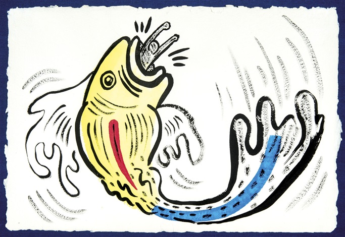 Little man, big fish by Keith Haring on artnet