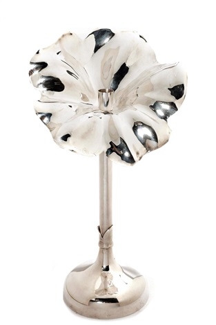 925 silver flower-shaped candlestick, Flor model, silversmith Gabriele ...
