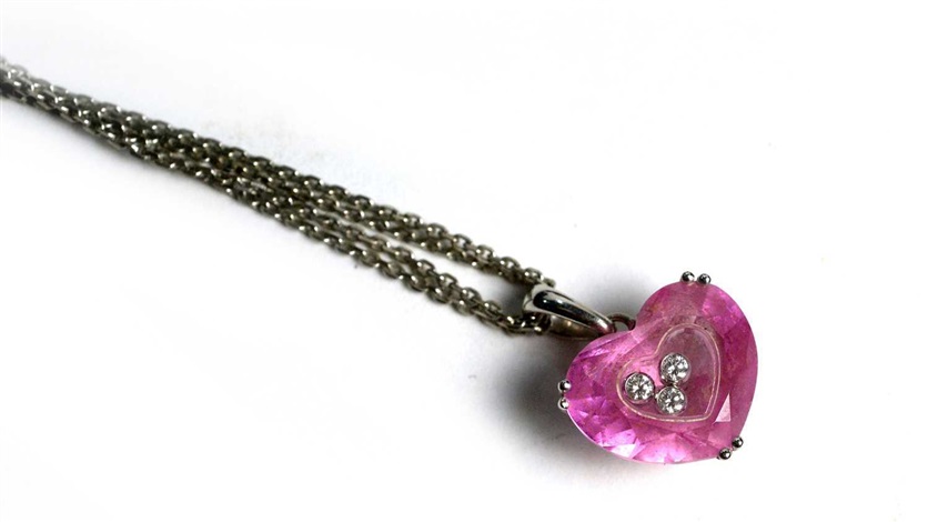 Chopard So Happy Diamond a diamond and synthetic pink sapphire pendant ...