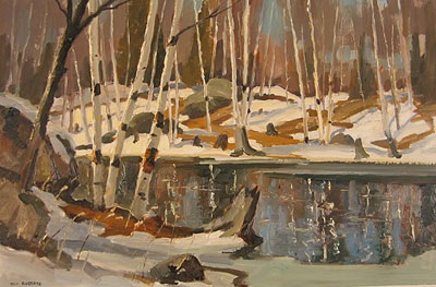 Birch grove reflections by Thomas Keith Roberts on artnet