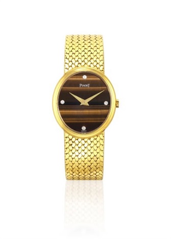 Yellow Gold Bracelet Watch, with Tigers Eye Dial, Ref. 9822 by Piaget ...