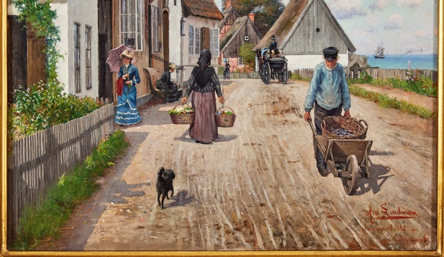 Bygata i Aalsgaard 1883 by Axel Lindman on artnet