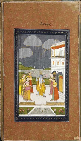 AN ILLUSTRATION FROM A RAGAMALA SERIES MALHAR RAGA by Indian School ...