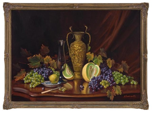 Still Life with Fruit and Urn by Ernest William Buckmaster on artnet