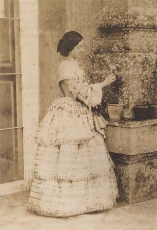 Lady Anna Maria Arabella Fermor tending flowers by Thomas H.G. Fermor ...