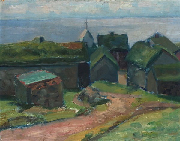 Scene from Mykines village by Samuel Joensen-Mikines on artnet