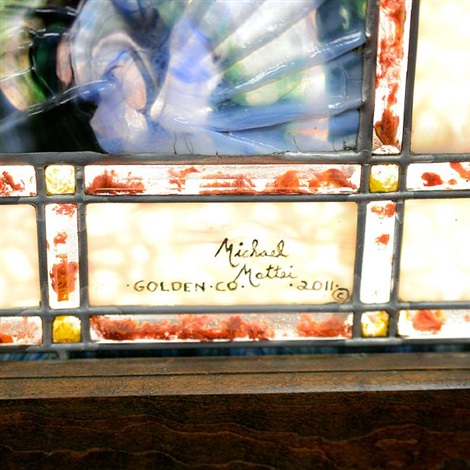 Woman with Parrots Stained Glass Panel By Michael by Michael Mattei on ...