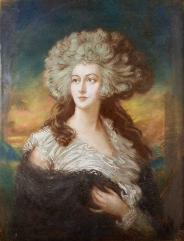 Portrait of Lady Mulgrave, half length, wearing a powdered wig and a ...