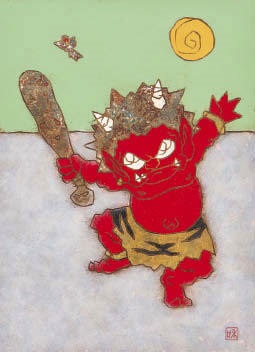 Momotaro 476 Pheasant and red ogre. by Kazuyuki Takishita on artnet