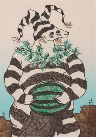 Four Works Koshare with Melon by Harry Fonseca on artnet