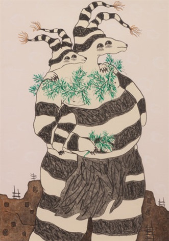 Four Works Koshare with Melon by Harry Fonseca on artnet