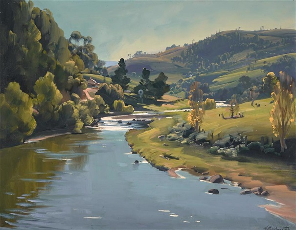 Valley Landscape by Ernest William Buckmaster on artnet