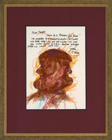 Self-Portrait - Janus Faced 1992 working drawing for Archibald Portrait ...