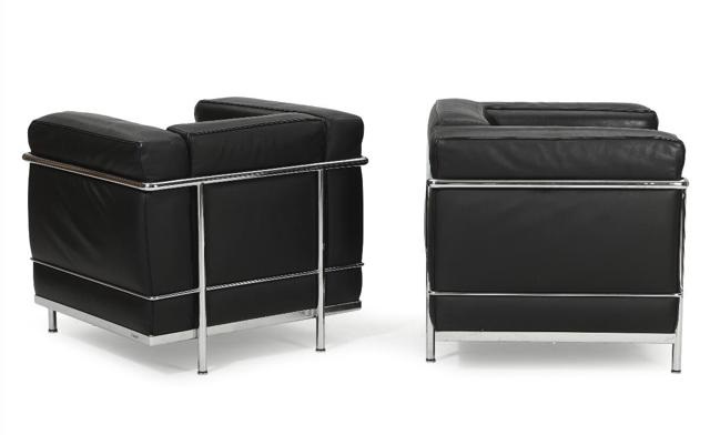 LC 2 A pair of easy chairs by Le Corbusier, Charlotte Perriand and ...