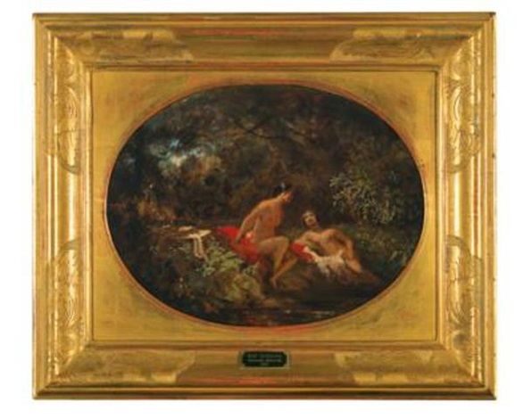 Women Bathing at a Forest Pond by Carl Spitzweg on artnet