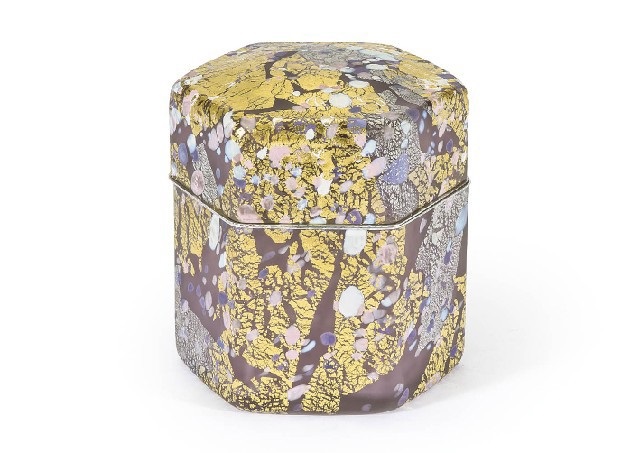 Handblown glass covered box Fujimusume by Kyohei Fujita on artnet