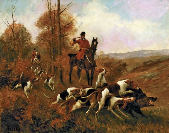 Scène de chasse à courre, la prise du sanglier by Reeves on artnet