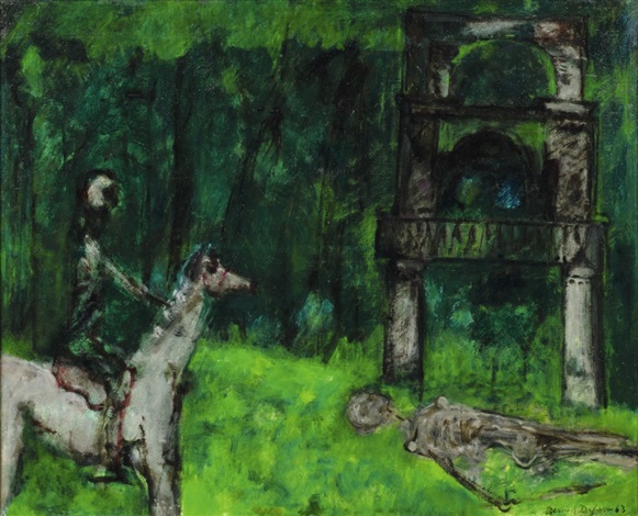 CAVALIER, RUINE, SQUELETTE by Bernard Dufour on artnet