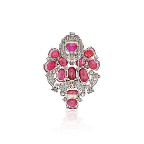 Ruby and Diamond Clip-Brooch by William Ruser on artnet