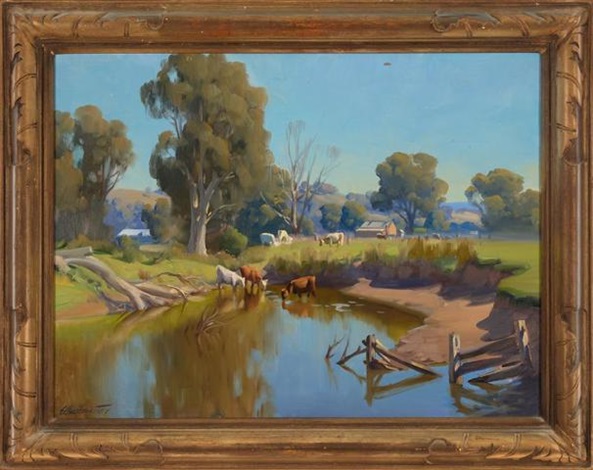 Landscape with Cattle by Ernest William Buckmaster on artnet