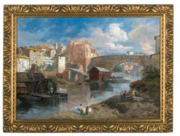 Rome, Scene on the Tiber by Veronika Maria Herwegen-Manini on artnet