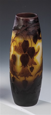 Vase mit Schönmalve Emile Gallé, Nancy, um 1900 - 1904 Farbloses Glas ...