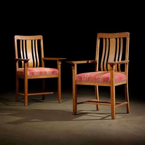 PAIR OF ARTS CRAFTS ARMCHAIRS by Charles Robert Ashbee on artnet