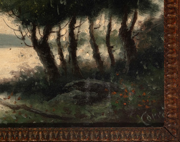 Landscape with Trees Beside a Lake by Jean-Baptiste-Camille Corot on artnet