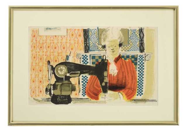 Woman with a Sewing Machine by David Hockney on artnet