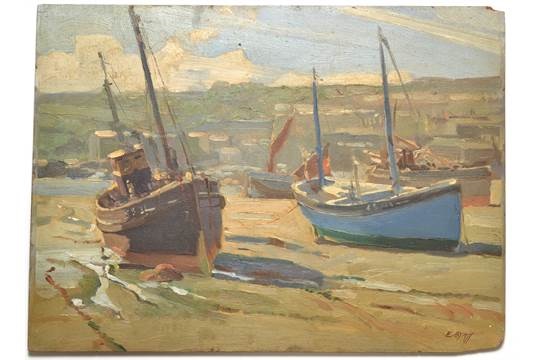 Boats, low tide by Edwin Byatt on artnet