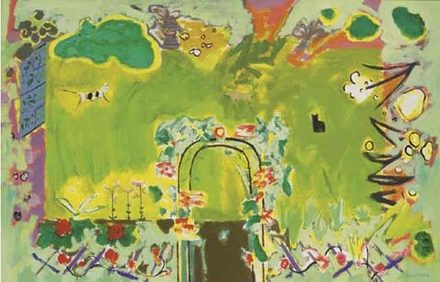 Cats in an ornamental garden by David Alan Redpath Michie on artnet