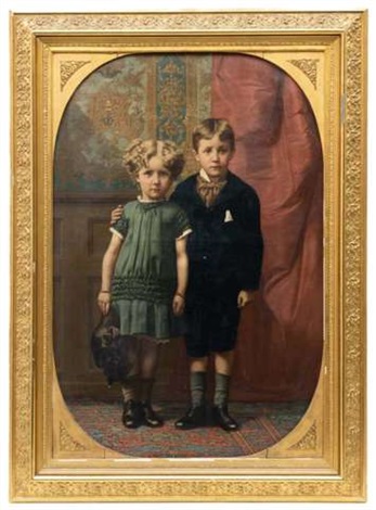 A portrait of two children of the Van Goch family by Charles Joseph ...