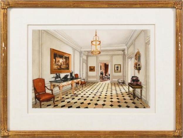 INTERIOR WITH CHECKERED FLOOR, 1992 by Isabelle Rey on artnet