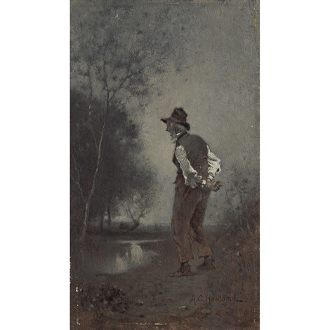 Old man by the river by Alfred Cornelius Howland on artnet