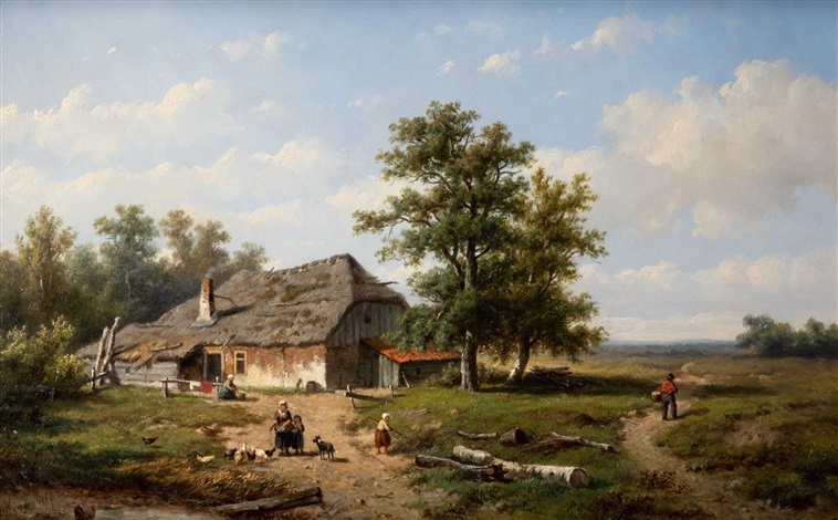 A farm on the countryside by Anthonie Jacobus van Wijngaerdt on artnet