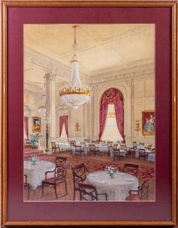THE MERCHANT CLUB IN NEW YORK LARGE BALLROOM WITH TABLES AND CHAIRS AND ...