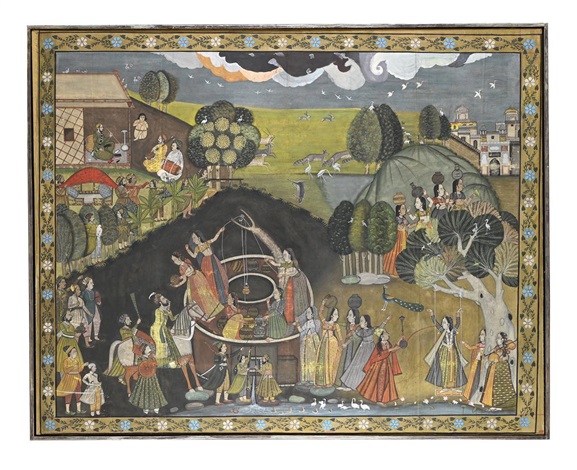 A very large Mughal style painting on cloth by Indian School (20) on artnet