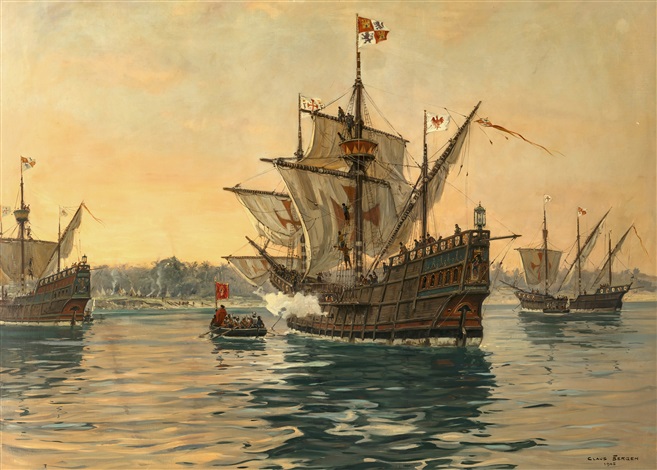 Christoph Kolumbus bei der Entdeckung Amerikas by Claus Bergen on artnet