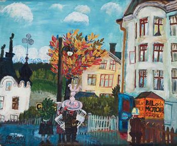 Man with A table by Olle Olsson-Hagalund on artnet