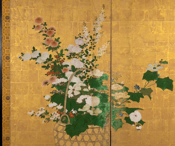 An Important Japanese Two-Panel Screen by Kano Tanyu on artnet